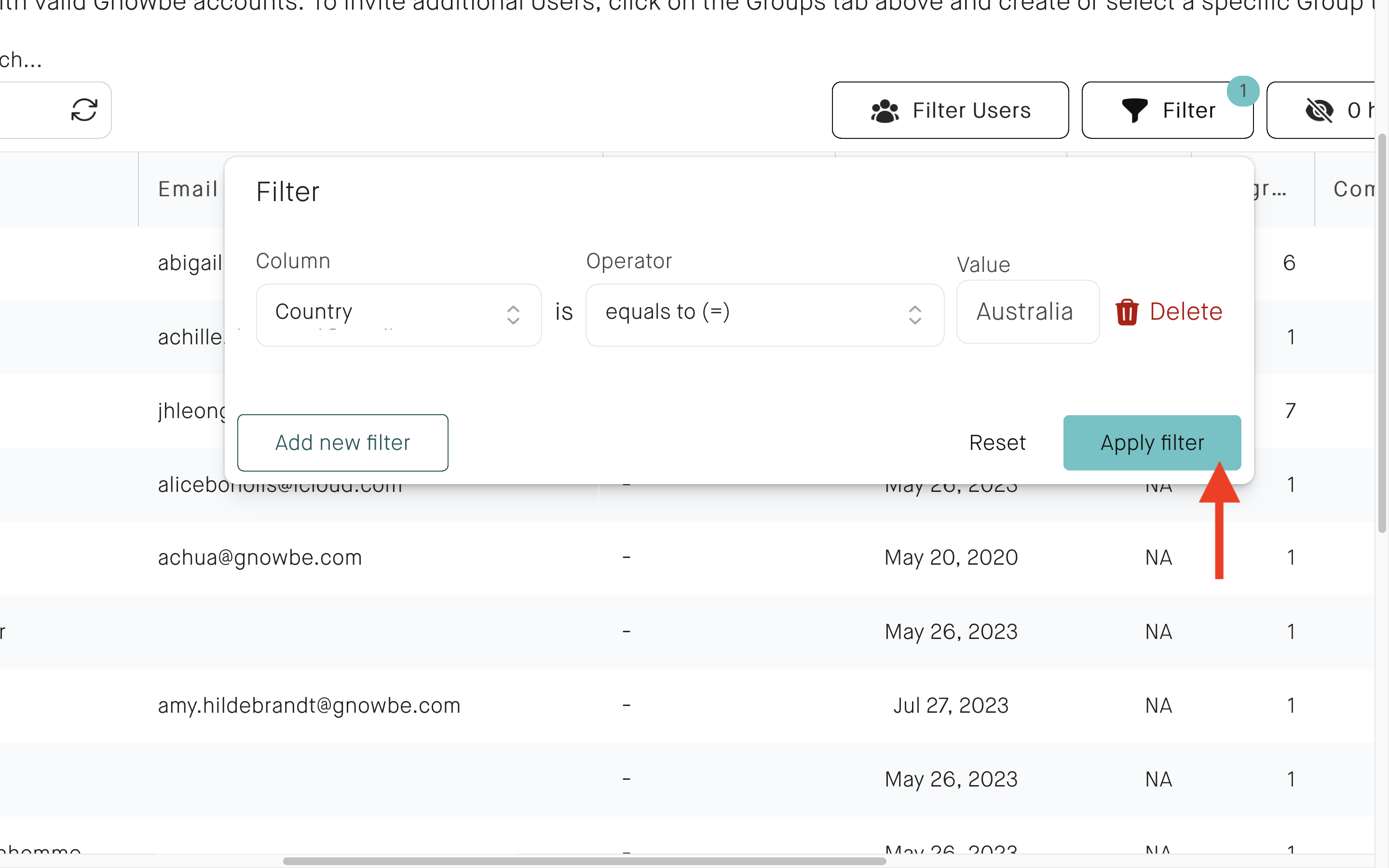 Custom User Attributes - Data Filtering – Gnowbe Help Center