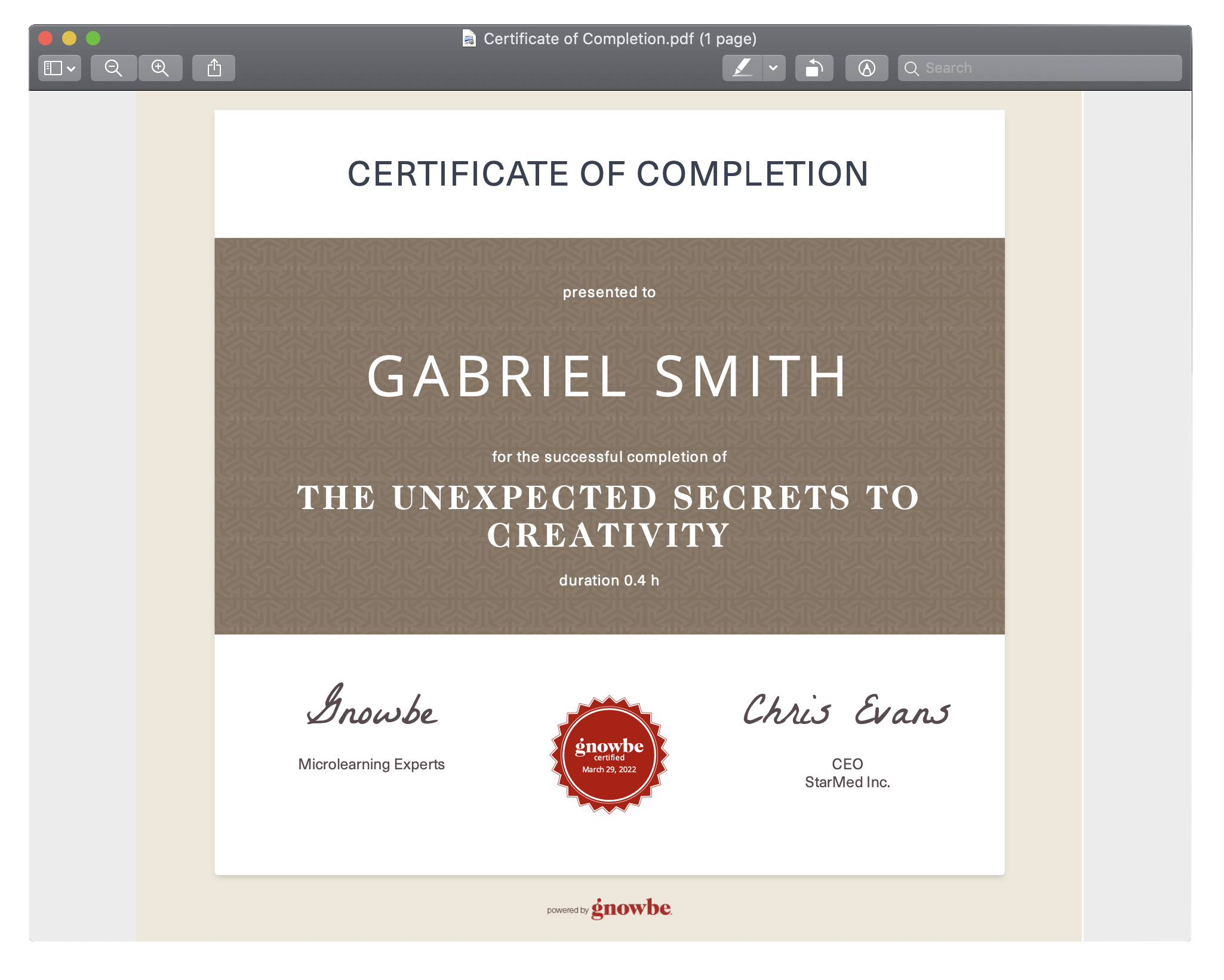 How Can I Save My Certificate Gnowbe Help Center